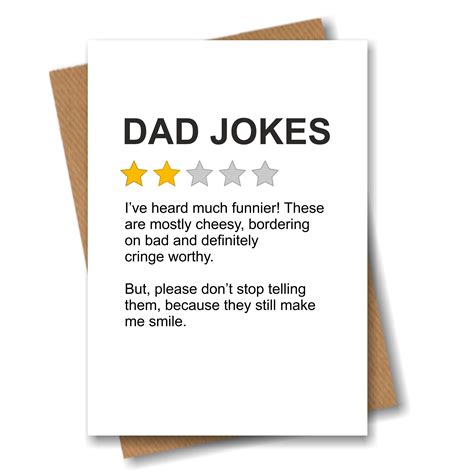 Funny Birthday Card For Dad Dad Jokes Rating Review Etsy Uk