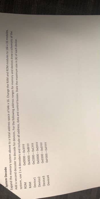 Solved System Decode Expand The Memory System Above To A Chegg Com