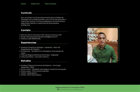 Projeto Projeto Desafio Curr Culo Html E Css Cabe Alho Footer E