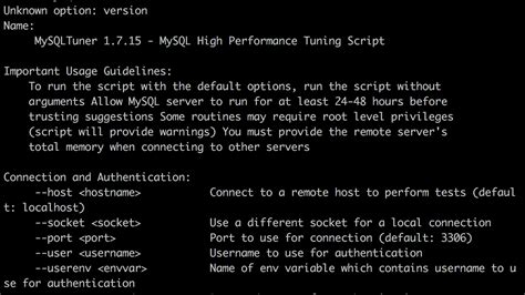 使用 mysqltuner 检测 mysql 稳定性 徐锅 博客园