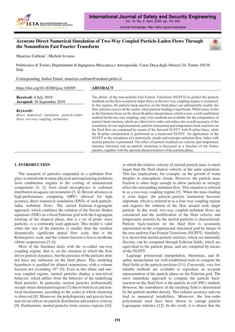 pdf accurate direct numerical simulation of two way coupled particle laden flows through the