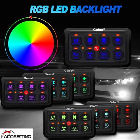 New 8 Bit Switch Panel Kit Circuit Control Universal Relay System Touch Switch Box Rgb Seven