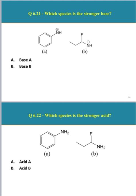 Solved Q 620 Which Species Is The Stronger Acid Ci Oh Oh