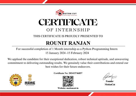 rounit ranjan on linkedin python programming internship motioncut