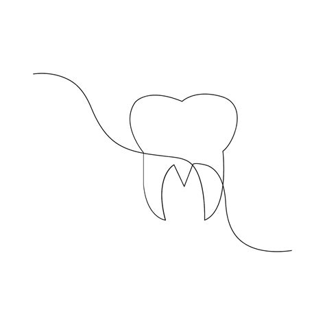 Premium Vector Vector Tooth Continuous Line Art Outline Drawing Logo