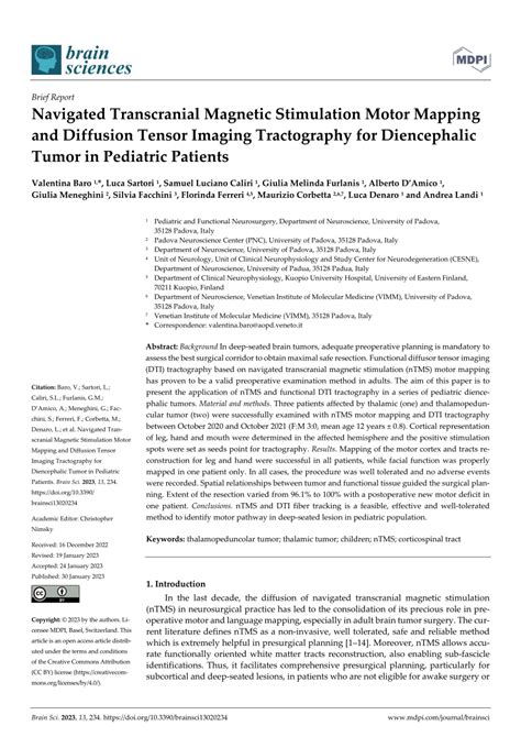 Pdf Navigated Transcranial Magnetic Stimulation Motor Mapping And Diffusion Tensor Imaging