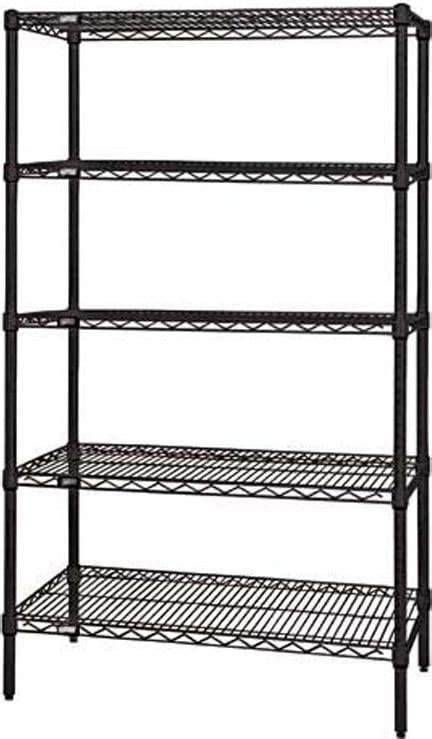 Quantum Storage Wr74 2472bk 5 Wire Shelving Starter Kit 74h Black