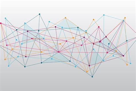 Abstract Colorful Polygonal Space Background With Connecting Dots And