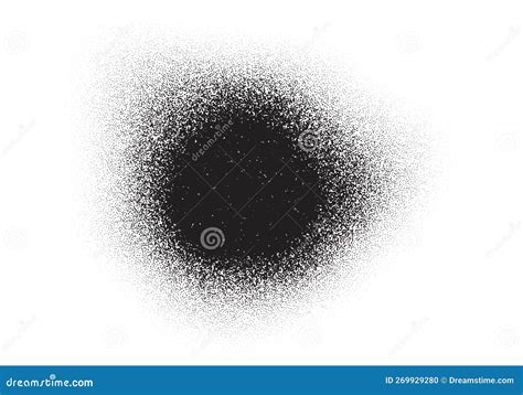 Grainy Noise Circle Black Dots Grain Or Dotwork Halftone Round