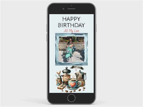 E Card Happy Birthday Message With Personalized Photo Digital Template