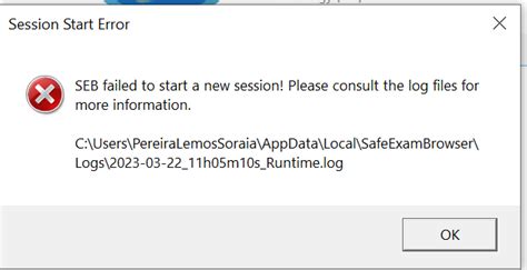 Configuration Error Session Start Error SafeExamBrowser Seb Win Refactoring Discussion