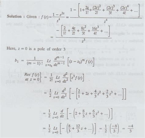 Singularities Residues Residue Theorem Solved Example Problems