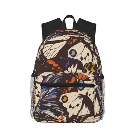 Gaeub Vector Butterflies School Backpack Waterproof Bookbag For Men