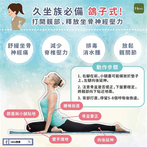 久坐族必備 鴿子式 打開髖部，釋放坐骨神經壓力 Heho健康 Line Today