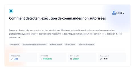 Détection Dexécution De Commandes Non Autorisées Guide Complet Labex