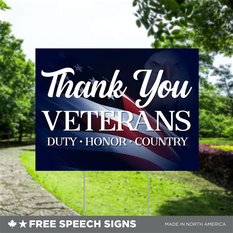 Thank You Veterans Yard Sign Outdoor Veteran Sign Veterans Day Usa Miltary Support