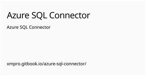 Azure Sql Connector Azure Sql Connector