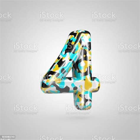 4 번 청록색 검은색과 노란색 위장 패턴으로 흰색 배경에 고립 된 위장 0명에 대한 스톡 사진 및 기타 이미지 0명 3차원 형태 검은색 Istock