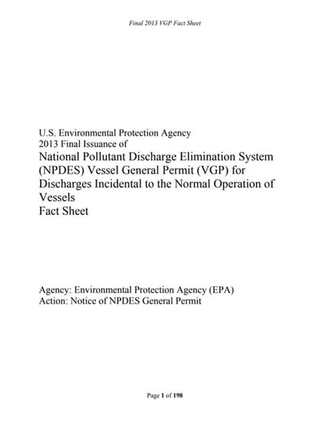 2013 Epa Vessel National Pollutant Discharge Elimination System