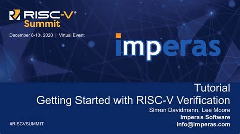 tutorial getting started with risc v verification ppt