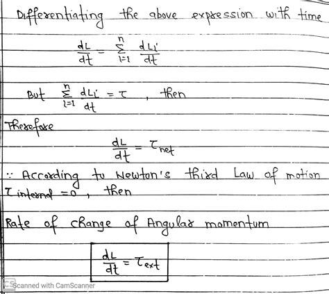Torque And Angular Momentum For A System Of Particles Maths And