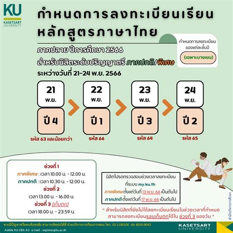 💢กำหนดการลงทะเ สำนักบริหารการศึกษา มหาวิทยาลัยเกษตรศาสตร์