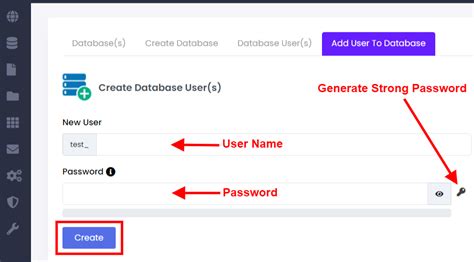 Add Database User Webuzo