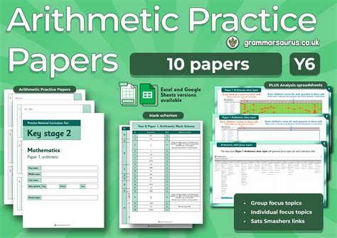 Y6 Maths Arithmetic Practice Papers Grammarsaurus