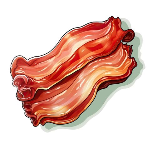 Premium Vector Sticker Vector Logo Bacon Vector White Background Isola