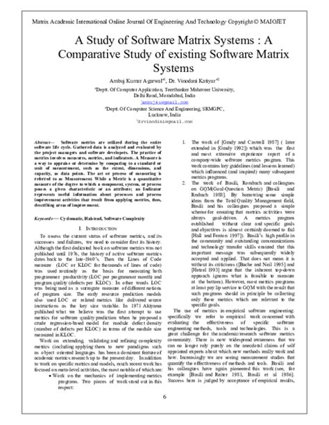 Pdf A Study Of Software Matrix Systems A Comparative Study Of