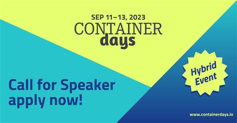 Containerdays On Linkedin Cds23 K8s Containerdays2023 Cfp