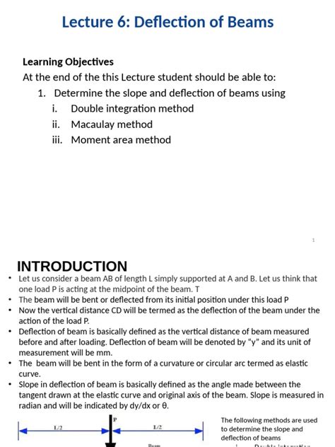 Lecture 6 Deflection Of Beams Pdf Beam Structure Angle