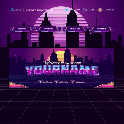 Animated Synthwave Overlay Twitch Package Instant Download Etsy