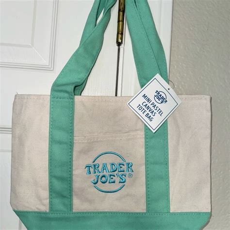 Trader Joes Bags Trader Joes Pastel Green Mini Canvas Tote Bag Poshmark