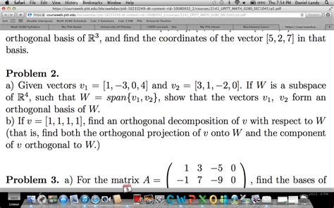Orthogonal Basis Of R3 And Find The Coordinates Of