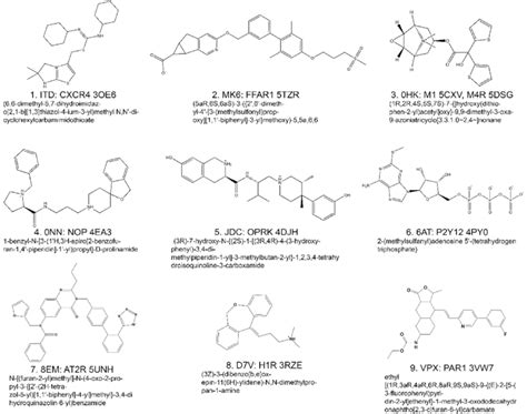 Names And Structures Of Ligands Docked Into Protein Models The First