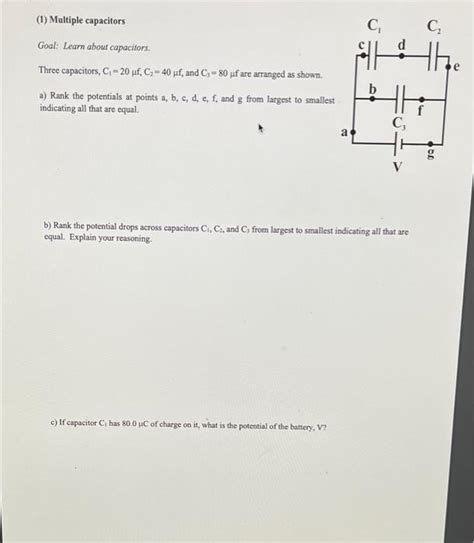 solved 1 multiple capacitors c c hehe goal learn about