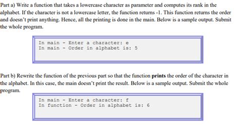 Solved Part A Write A Function That Takes A Lowercase