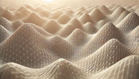 Triangular Mesh Waves In Soft Landscape Light Stock Illustration Illustration Of Terrain Tech