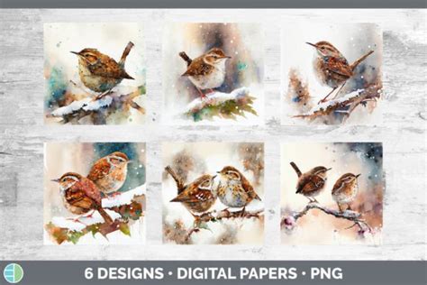 Christmas Wren Backgrounds Digital Scr Graphic By Enliven Designs · Creative Fabrica