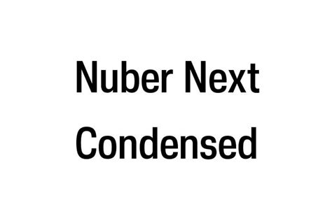 Nuber Next Condensed Font Free Font Download