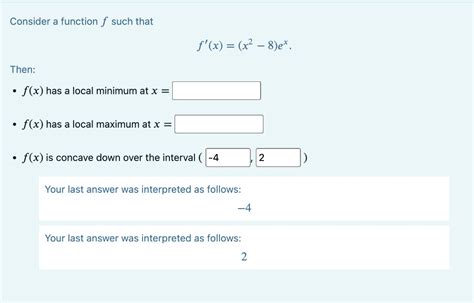 Solved Consider A Function F Such That F X X Ex Then Chegg Com