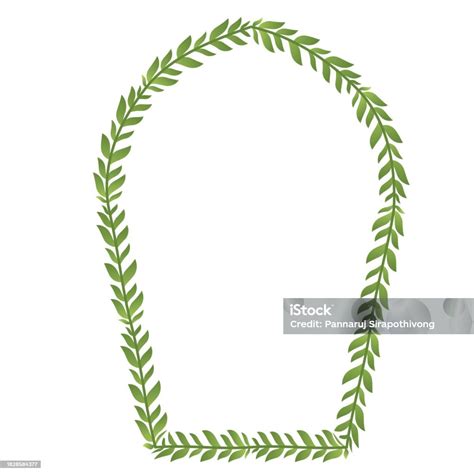 뾰족한 말굽 아치 녹색 잎 프레임 건축 창 문 녹색 잎 벡터 꽃 프레임 화 환 꽃 잎 단풍 나뭇잎 식물 월계수 꽃 자연 장식 결혼 기념일 축 하 아름 다운 아라비아 풍의