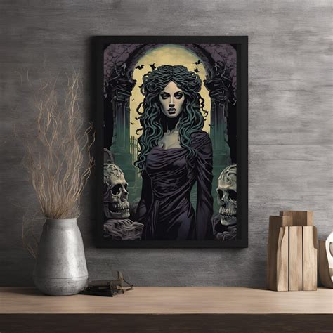 Gothic Medusa Digital Download Poster Dark Academia Art Dark Wall Decor