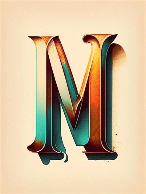 M Letter Alphabet Retro Drawing 2 Art Print By Artful Abcs Fy