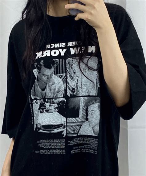 유니섹스 빈티지 뉴욕 그래픽 프린팅 티셔츠 에이블리