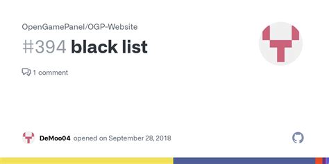 Black List Issue 394 OpenGamePanel OGP Website GitHub