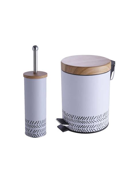 Tns 04 950 1236 Μεταλλικό Σετ Πιγκάλ και Καλαθάκι Μπάνιου 5lt Λευκό Skroutz Gr