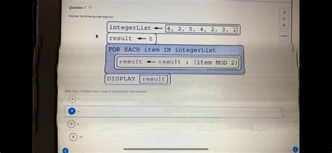 Solved Question 7 Consider The Following Code Segment