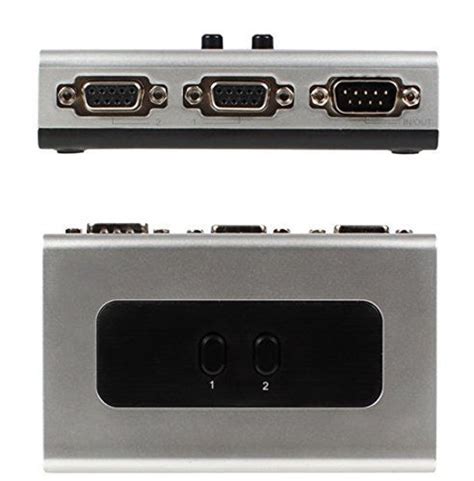 Getuscart 2 Port Serial 9pin Manual Switch Selector Box 2 Way Rs232